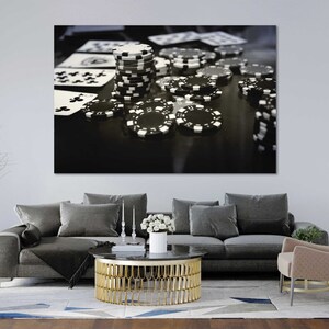 Poker Game Modern Wall Decor Poker Pictures for Room Wall Poker Chips ...