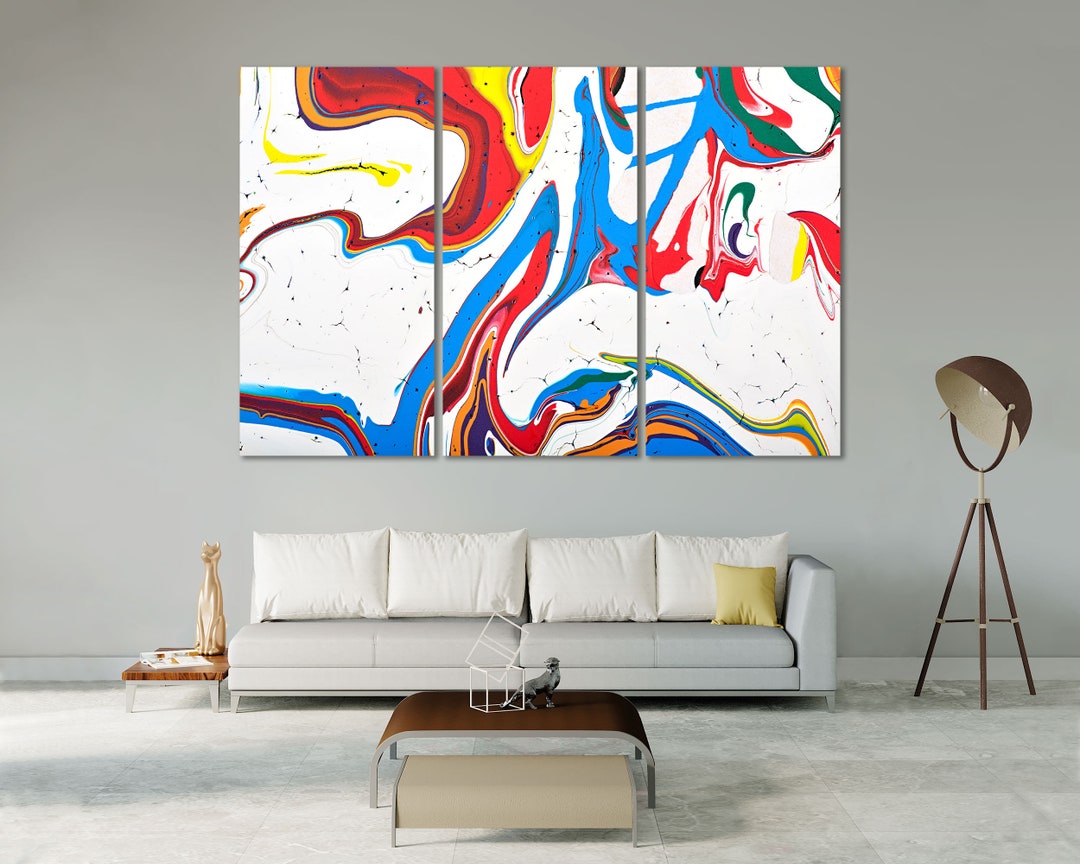 Modern Abstract Painting for Decor Home Stylish Abstract Art Canvas Set ...