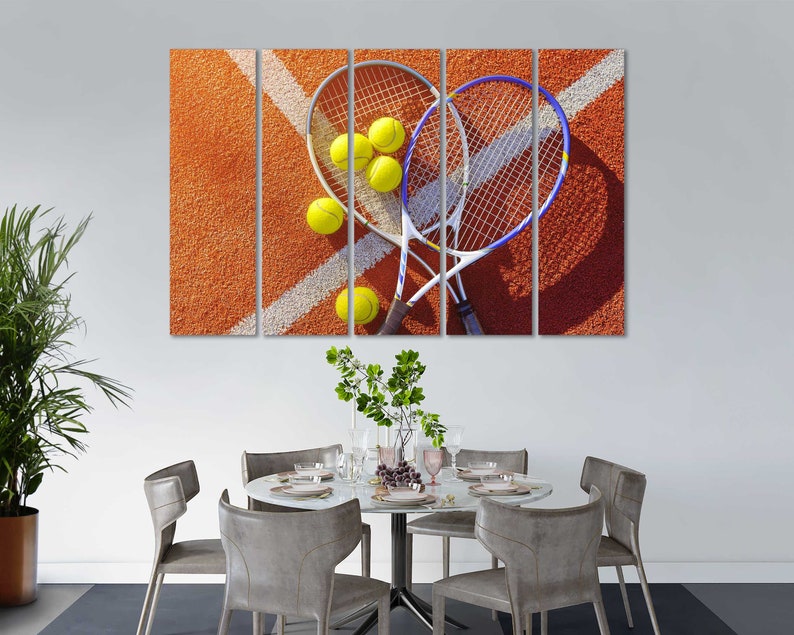Tennis Racket and Balls Large Wall Painting Tennis Cool Wall | Etsy