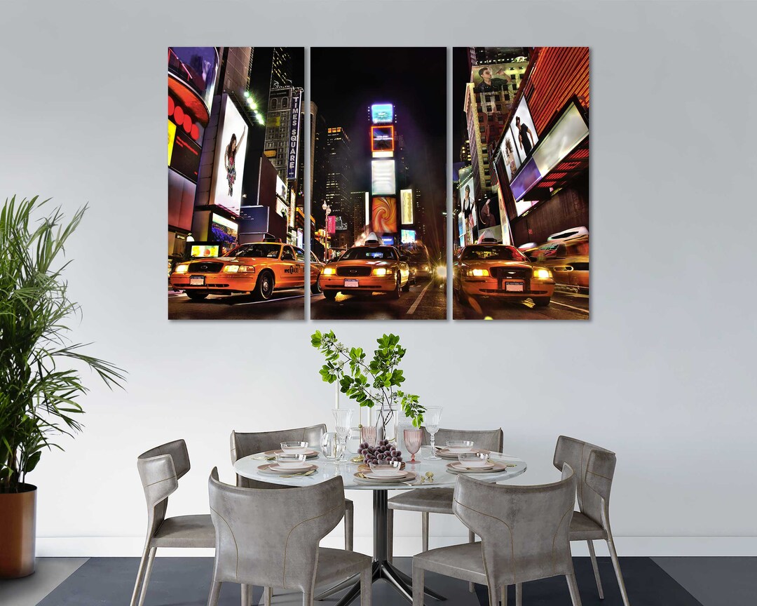 New York City Taxi Colorful Art for Wall Room Yellow Taxi Stylish Wall ...