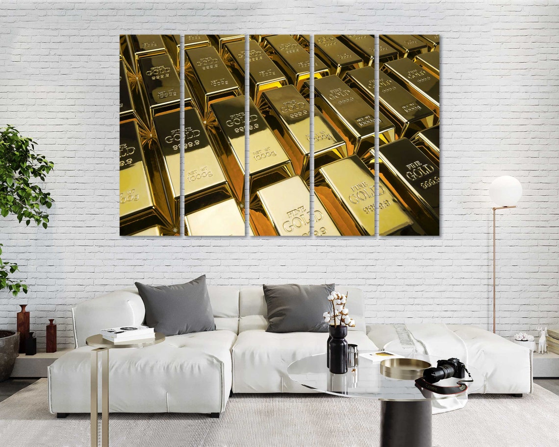 Gold Bars Stylish Wall Decor for Office Finance Art Print on | Etsy