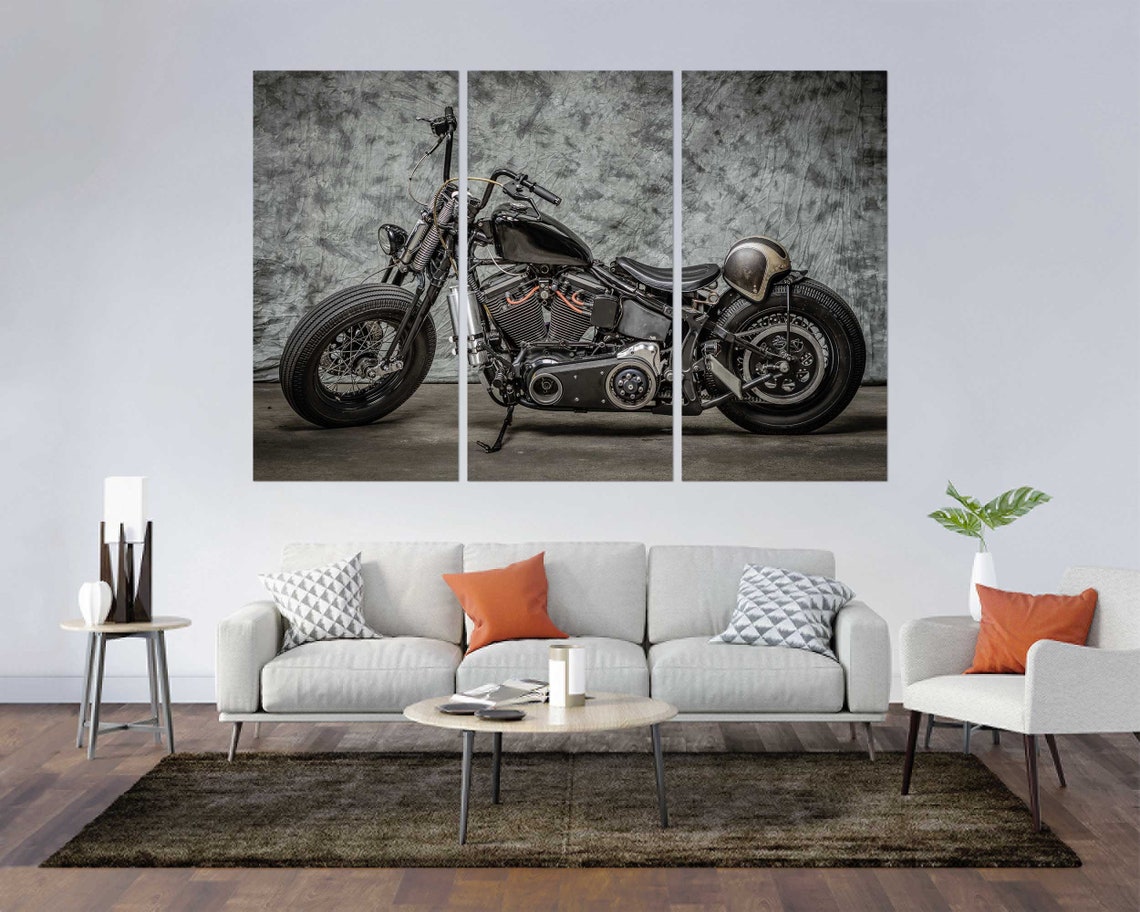 Vintage Motorcycle Photography Print – Retro Chopper Garage Art - Etsy