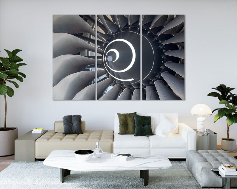 Aircraft Engine on Wood Frame Cool Aviation Technique in - Etsy