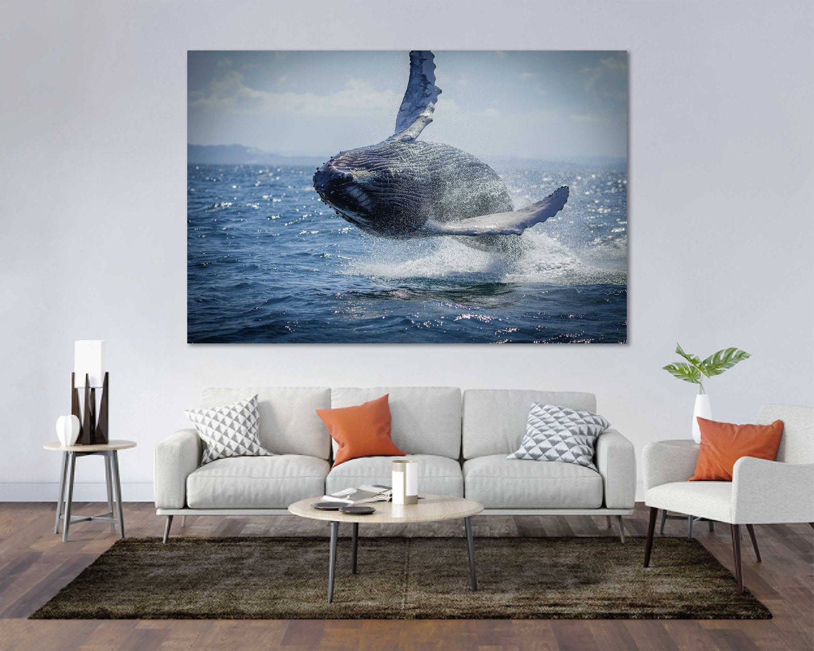 Big Blue Whale Decor Art Whale Design Wall Pictures Whale Modern Wall ...