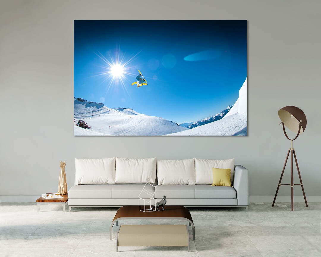 Snowboard Jump Canvas Print – Winter Sports Photography, Alpine ...