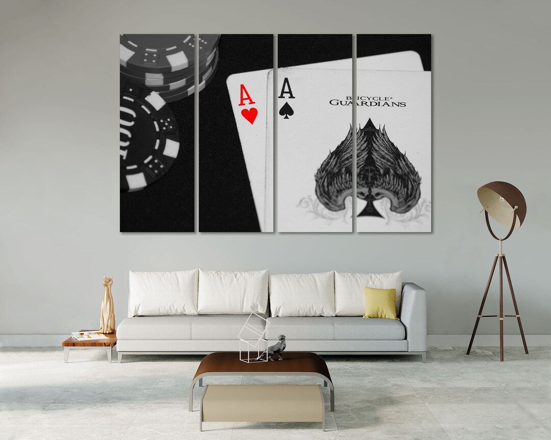 Poker Creative Wall Design Art Cards Painting Decor Gambling Print ...
