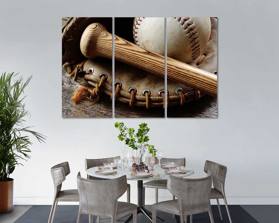 Baseball Cool Art For Wall Baseball Equipment Pictures Art | Etsy