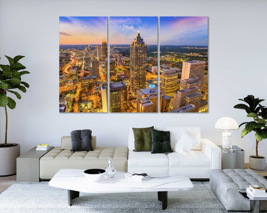 Atlanta Skyline Canvas Print – Sunset Cityscape Wall Art - Etsy