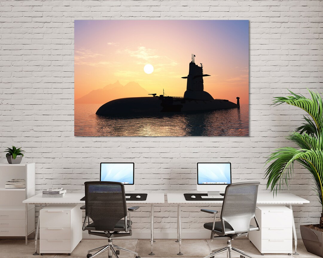 Submarine Sunset Canvas Print, Military Wall Art - Etsy