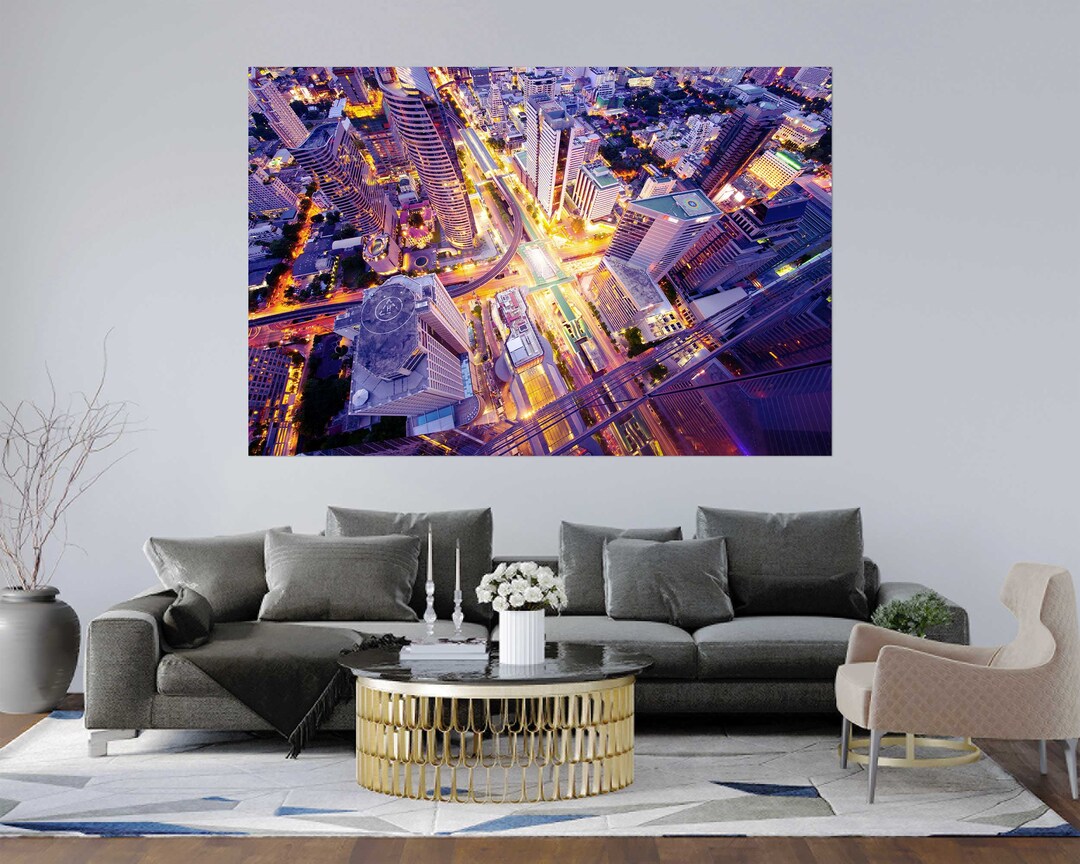 Bangkok Nightscape Canvas Print – Vibrant Thailand Skyline Wall Art - Etsy