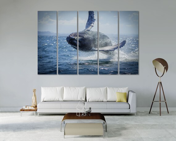 Big Blue Whale Decor Art Whale Design Wall Pictures Whale | Etsy