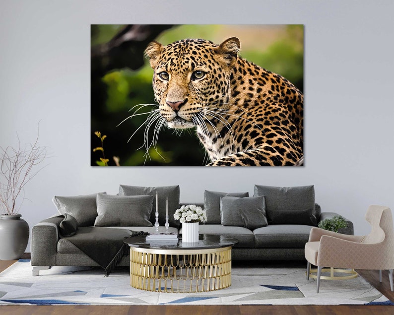 Leopard Wall Art Leopard Printing on Canvas Leopard Wall Decor - Etsy