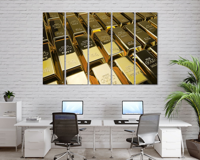 Gold Bars Stylish Wall Decor for Office Finance Art Print on - Etsy