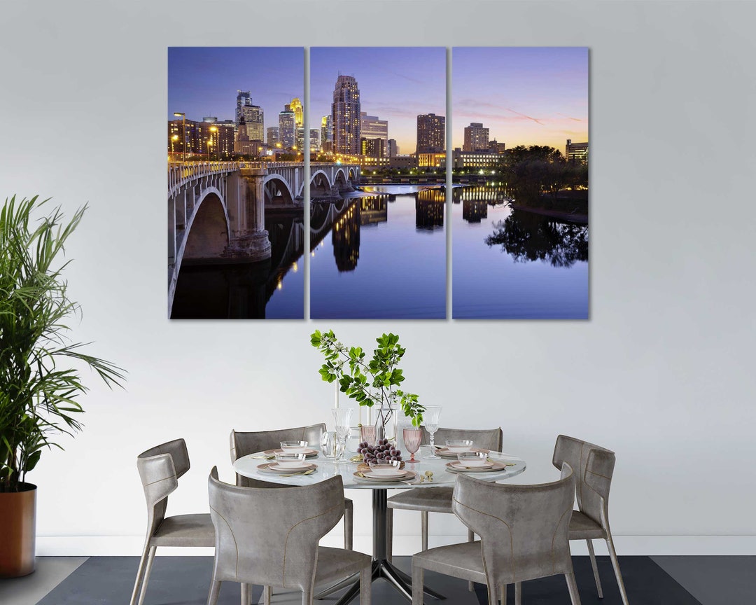 Minneapolis Cityscape Wall Decor Minneapolis Living Room Wall Art ...