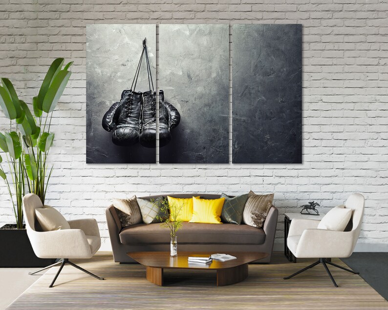 Boxing Gloves Canvas Wall Art Ideas Boxing Room Wall Decor - Etsy