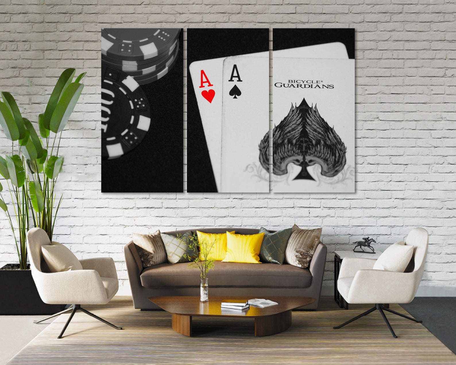 Poker Creative Wall Design Art Cards Painting Decor Gambling - Etsy