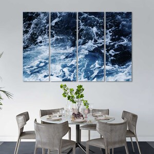 Sea Waves Modern Wall Decor Ocean Waves Stylish Wall for Home Blue Sea ...