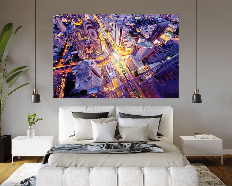 Bangkok Nightscape Canvas Print – Vibrant Thailand Skyline Wall Art - Etsy