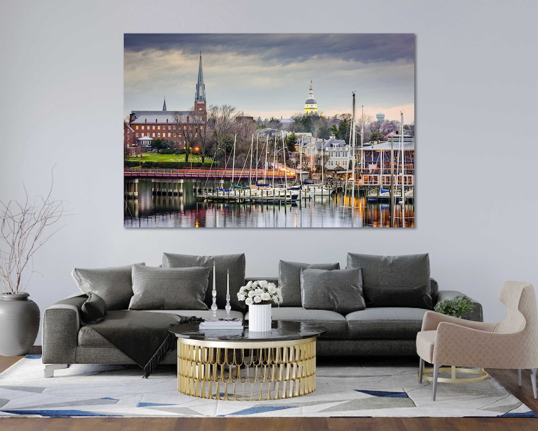 Annapolis Maryland Harbor Canvas Print – Nautical Coastal Wall Art - Etsy