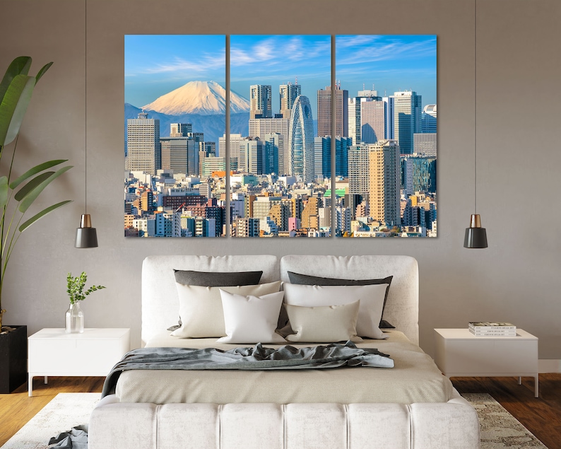 Tokyo Cityscape Canvas Print - Modern Japan Home Decor - Etsy
