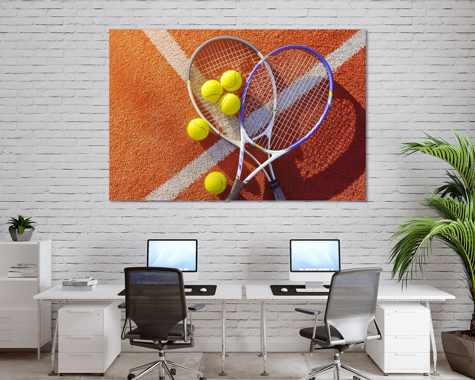 Tennis Racket and Balls Large Wall Painting Tennis Cool Wall | Etsy