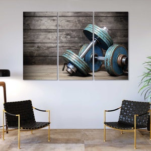 Dumbbells Modern Wall Art Dumbbells Wall Decor Images GYM Creative Wall ...