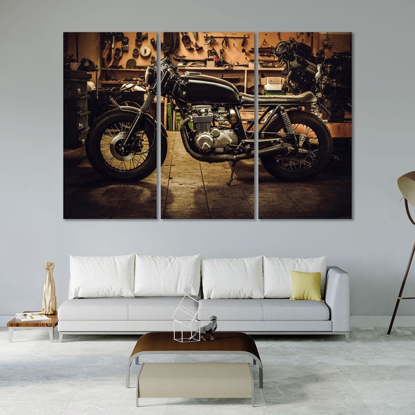 Canvas Vintage Motorcycle Wall Art - Etsy