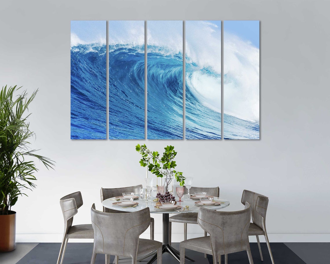 Wave Home Interiors Wall Decor Wave Framed Wall Art Sea Wave - Etsy