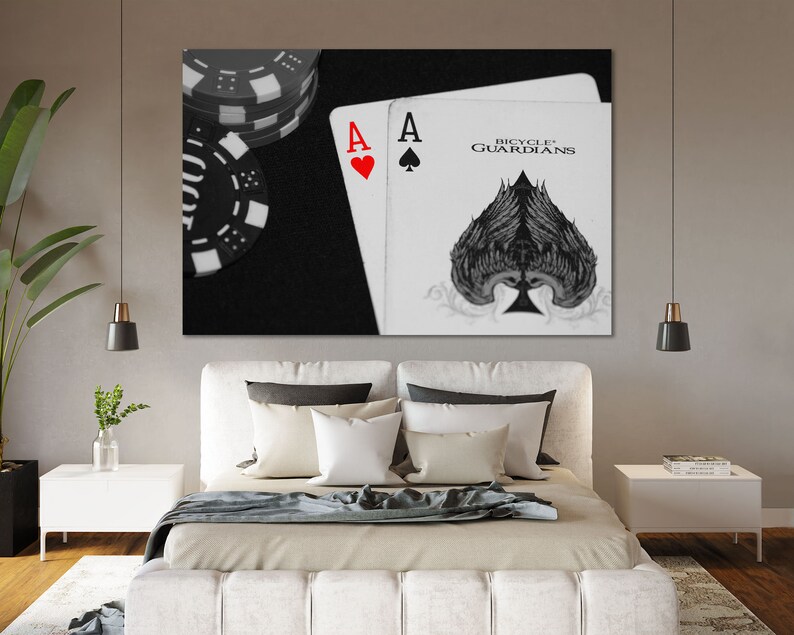 Poker Creative Wall Design Art Cards Painting Decor Gambling - Etsy