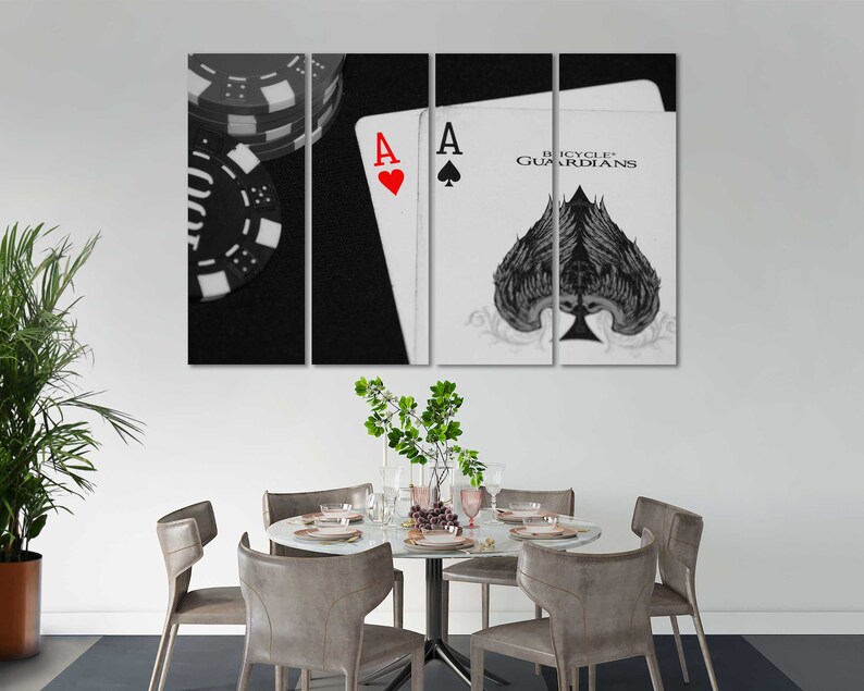 Poker Creative Wall Design Art Cards Painting Decor Gambling - Etsy