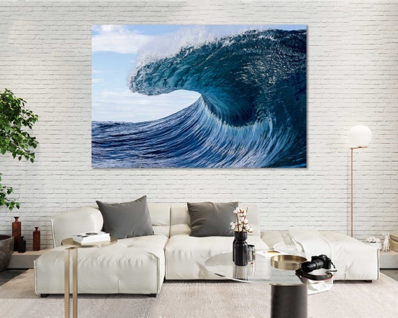 Blue Wave Wall Gestructuur Blue Waves Wall Art Bij Kline Collective