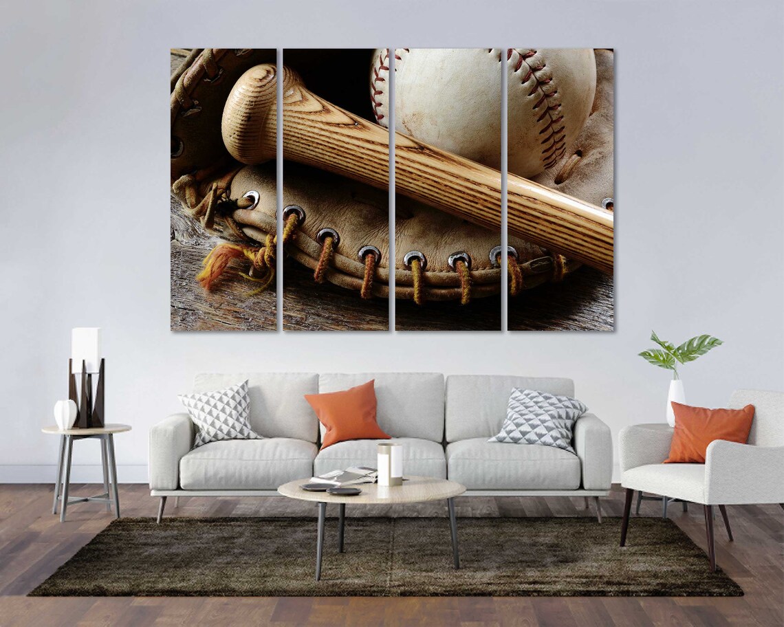 Baseball Cool Art For Wall Baseball Equipment Pictures Art | Etsy