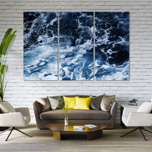 Sea Waves Modern Wall Decor Ocean Waves Stylish Wall for Home Blue Sea ...