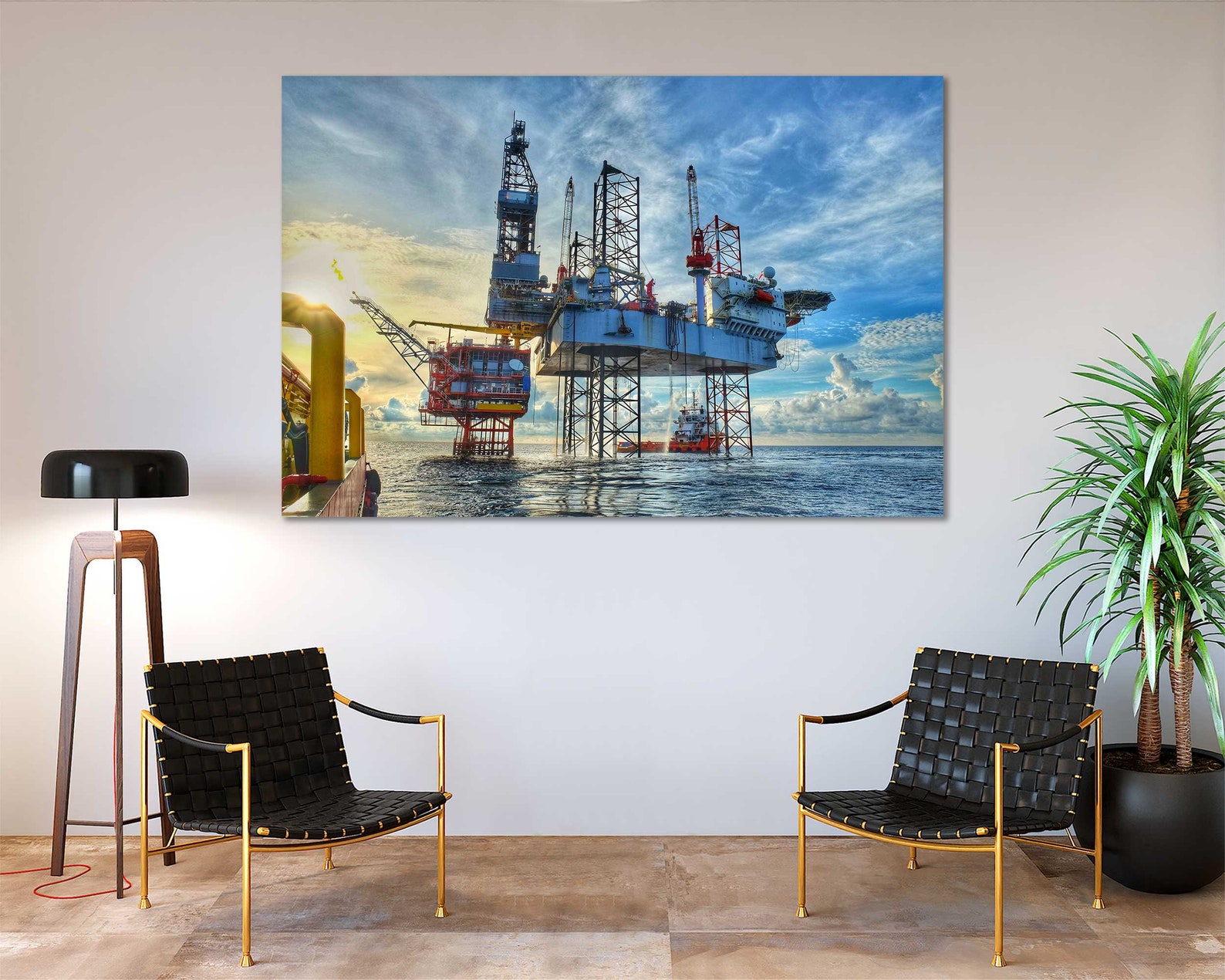 Oil Platform Large Wall Art Oil and Gas Industry Original | Etsy
