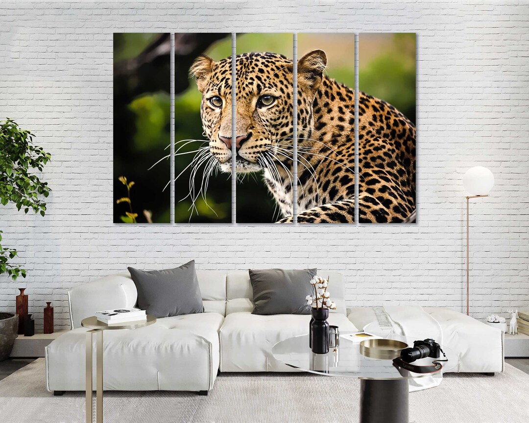 Leopard Wall Art Leopard Printing on Canvas Leopard Wall Decor Leopard ...