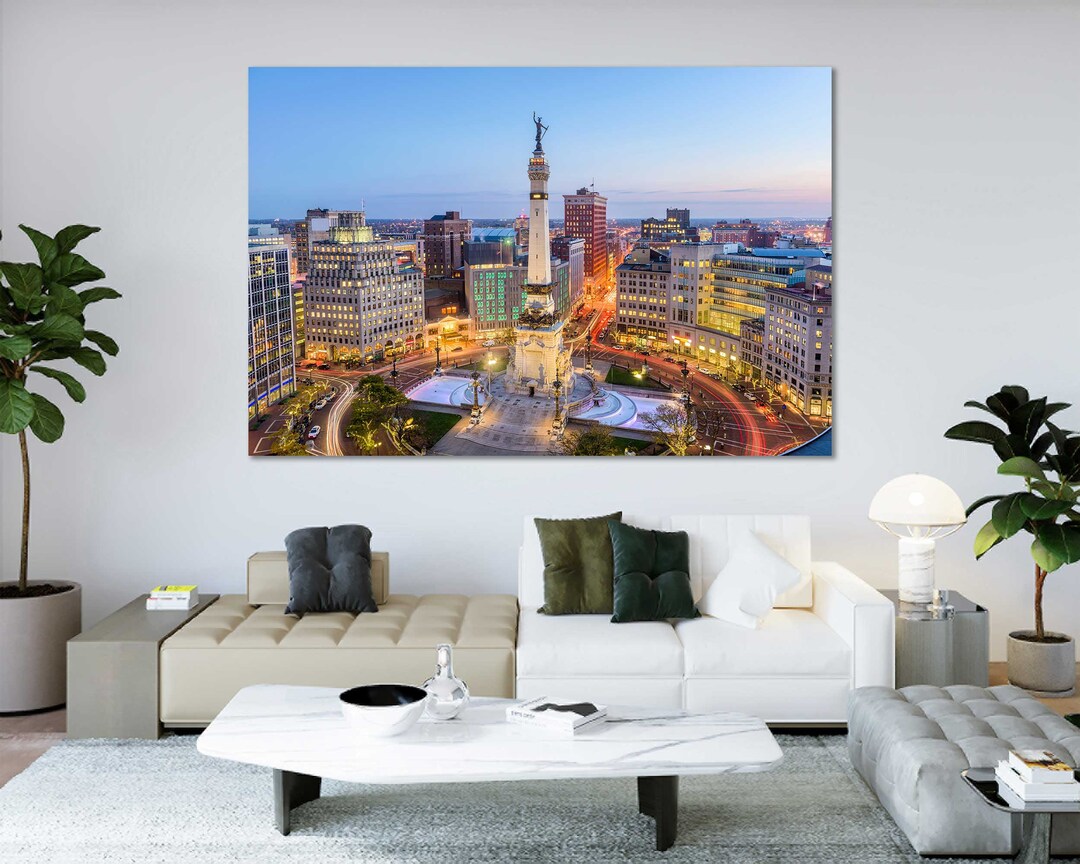 Indianapolis Cityscape Photography Print – Skyline Wall Art Featuring ...
