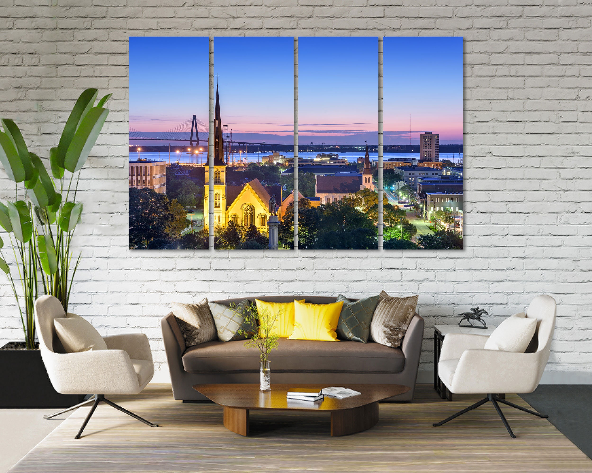 Charleston Skyline Wall Decor Charleston Large Artwork | Etsy