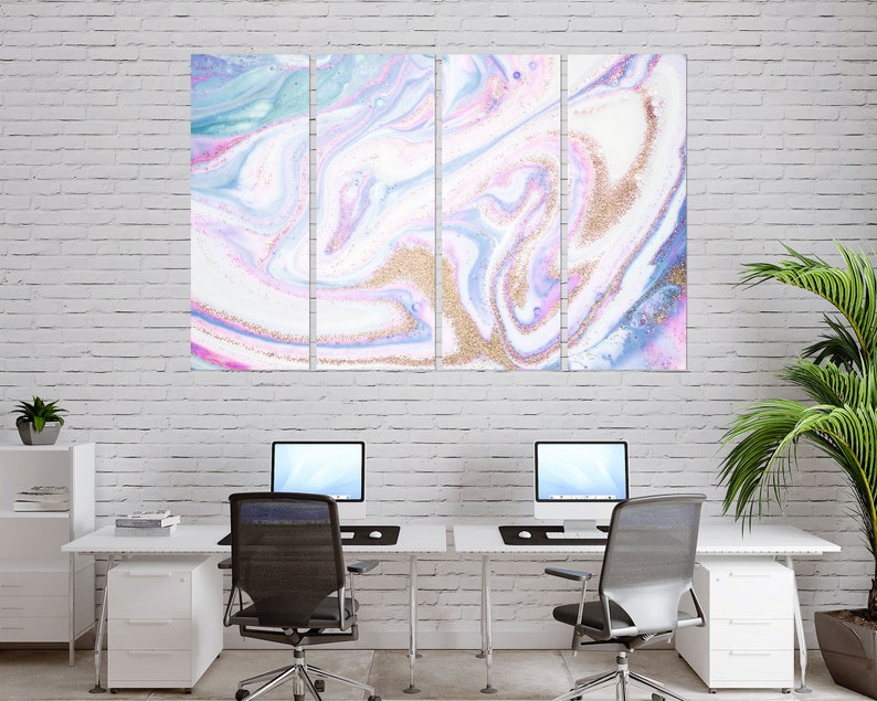 Pink and Gold Marble Canvas Print – Abstract Fluid Art Wall Decor - Etsy