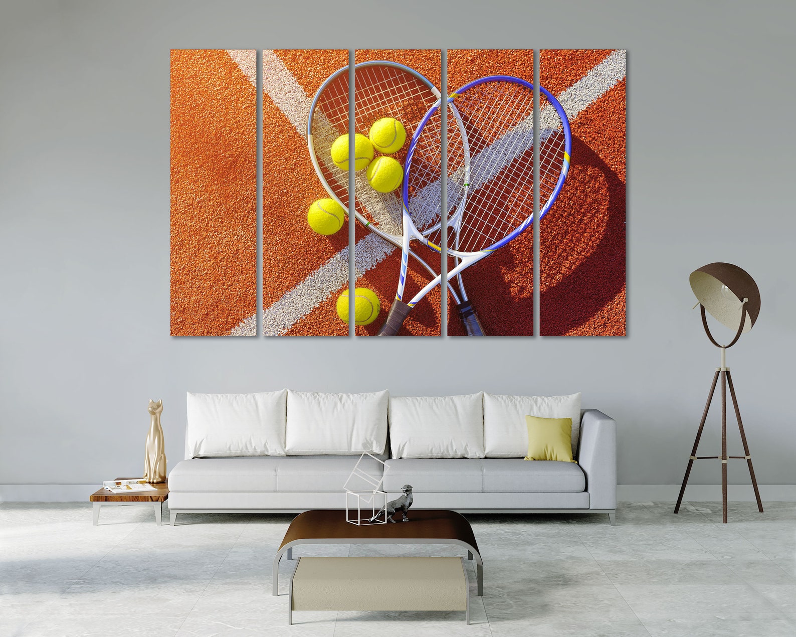 Tennis Racket and Balls Large Wall Painting Tennis Cool Wall | Etsy