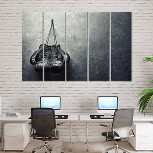 Boxing Gloves Canvas Wall Art Ideas Boxing Room Wall Decor Boxing ...