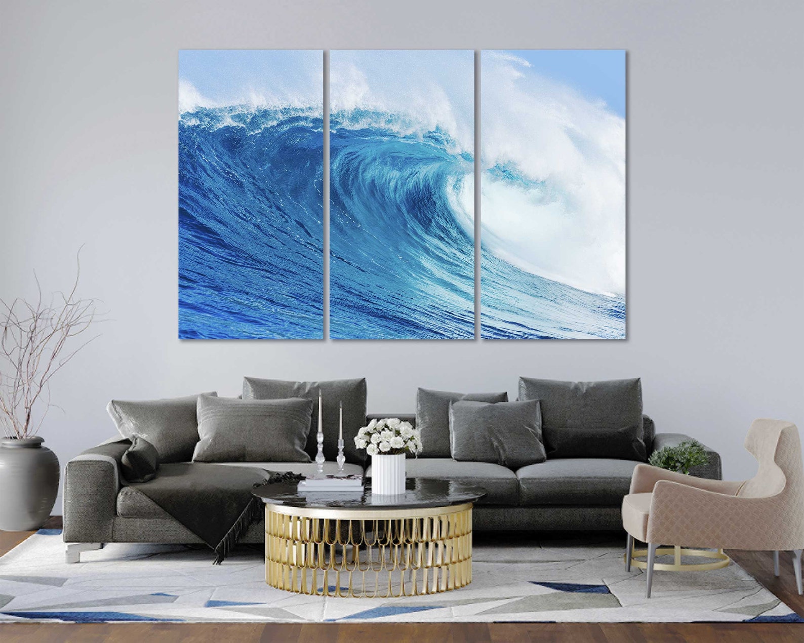 Wave Home Interiors Wall Decor Wave Framed Wall Art Sea Wave - Etsy