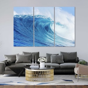 Wave Home Interiors Wall Decor Wave Framed Wall Art Sea Wave Trendy ...