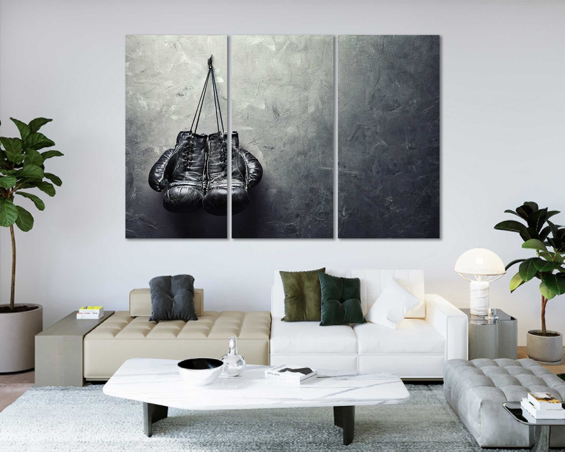 Boxing Gloves Canvas Wall Art Ideas Boxing Room Wall Decor - Etsy