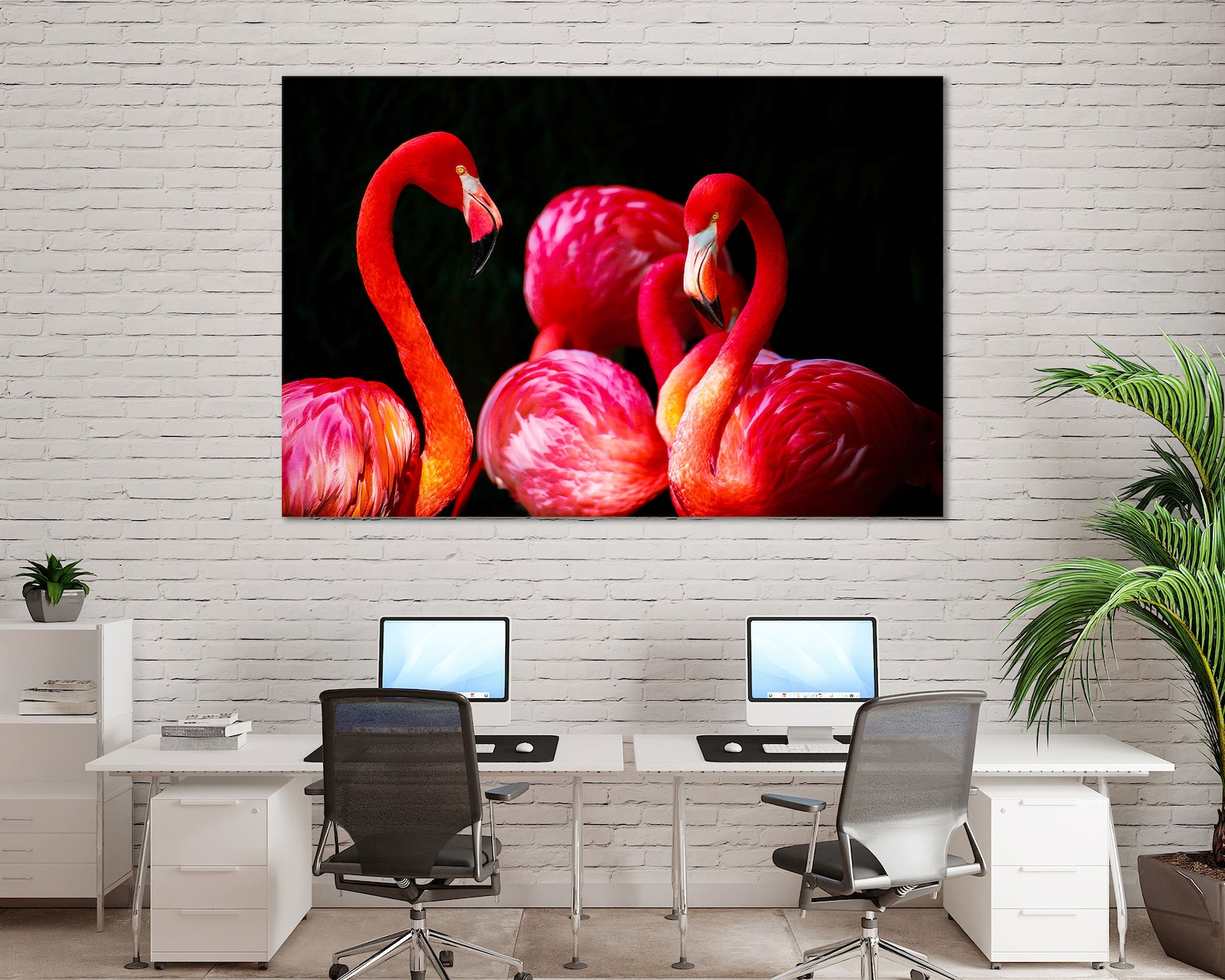 Flamingo Family on Canvas Sets Best Animal Artwork for Wall - Etsy