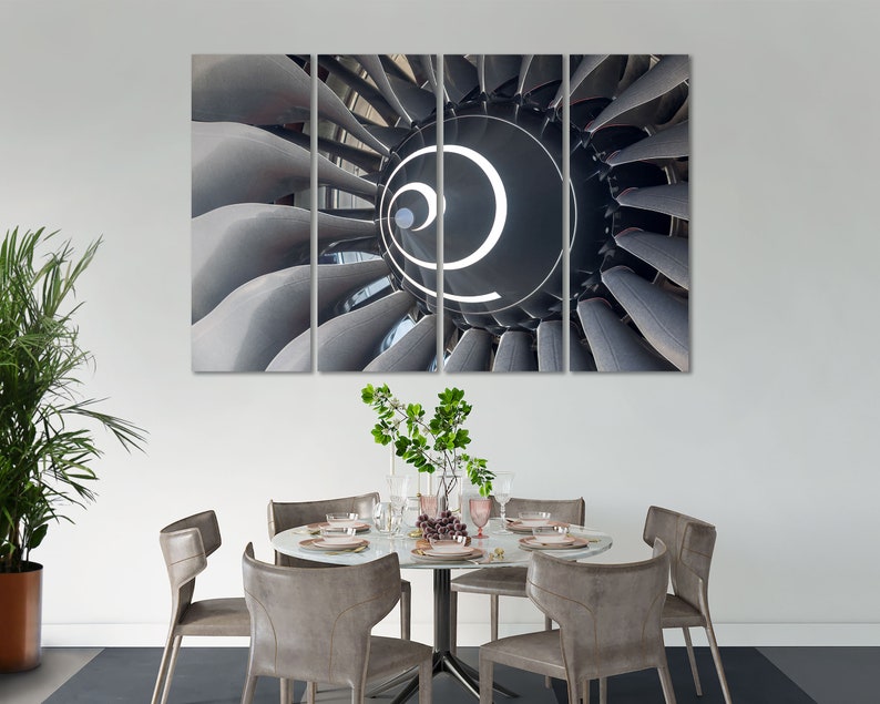 Aircraft Engine on Wood Frame Cool Aviation Technique in | Etsy