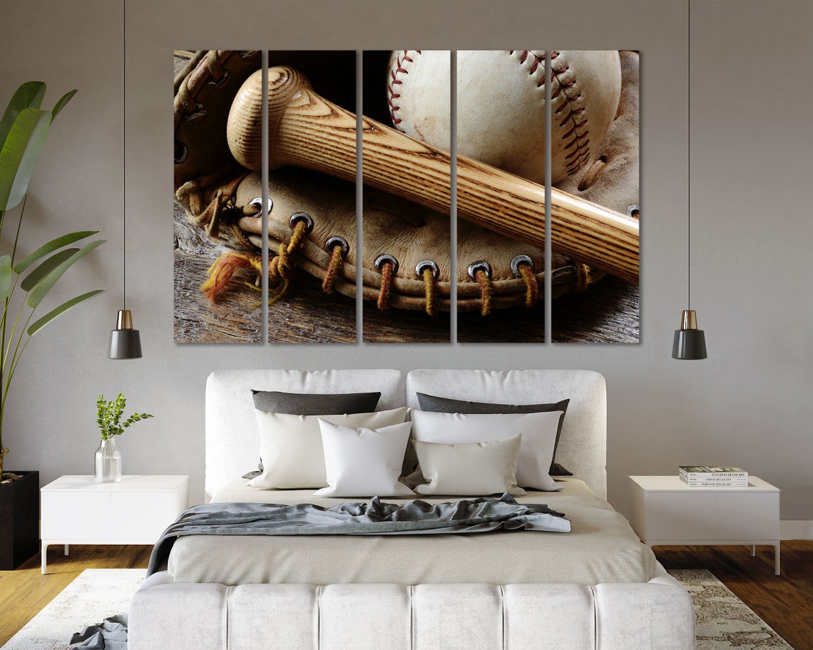 Baseball Cool Art For Wall Baseball Equipment Pictures Art | Etsy
