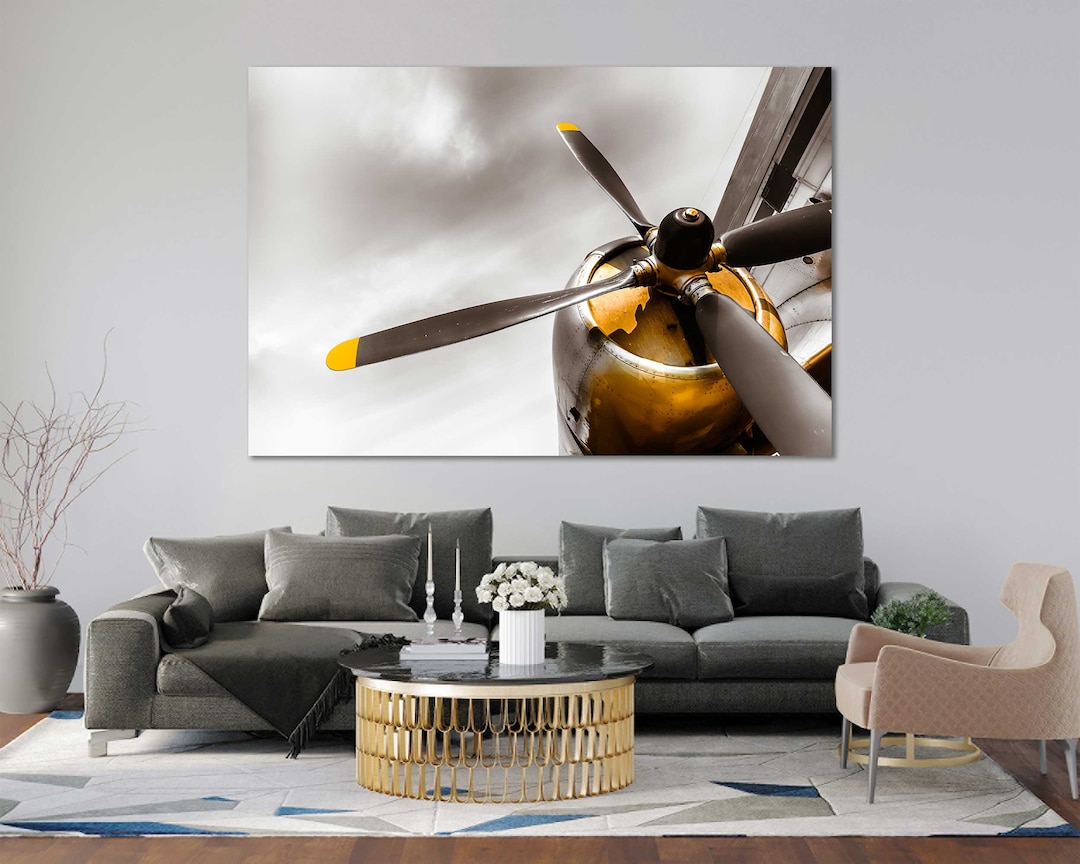 Vintage Propeller Plane Canvas Print – Retro Aviation Wall Art - Etsy UK