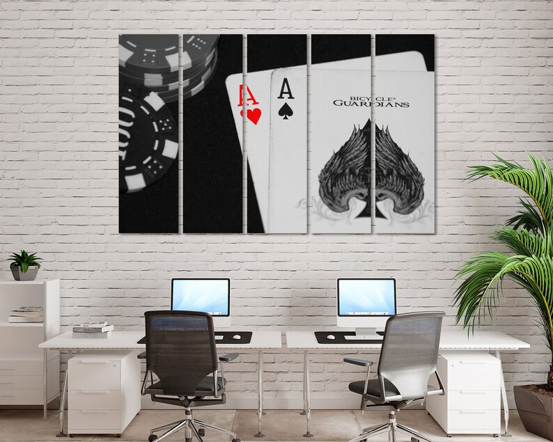 Poker Creative Wall Design Art Cards Painting Decor Gambling - Etsy