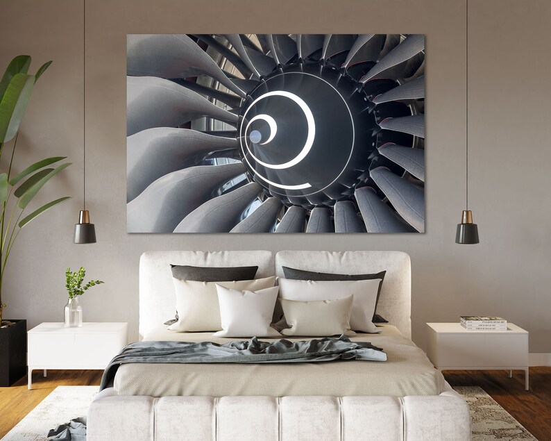 Aircraft Engine on Wood Frame Cool Aviation Technique in | Etsy