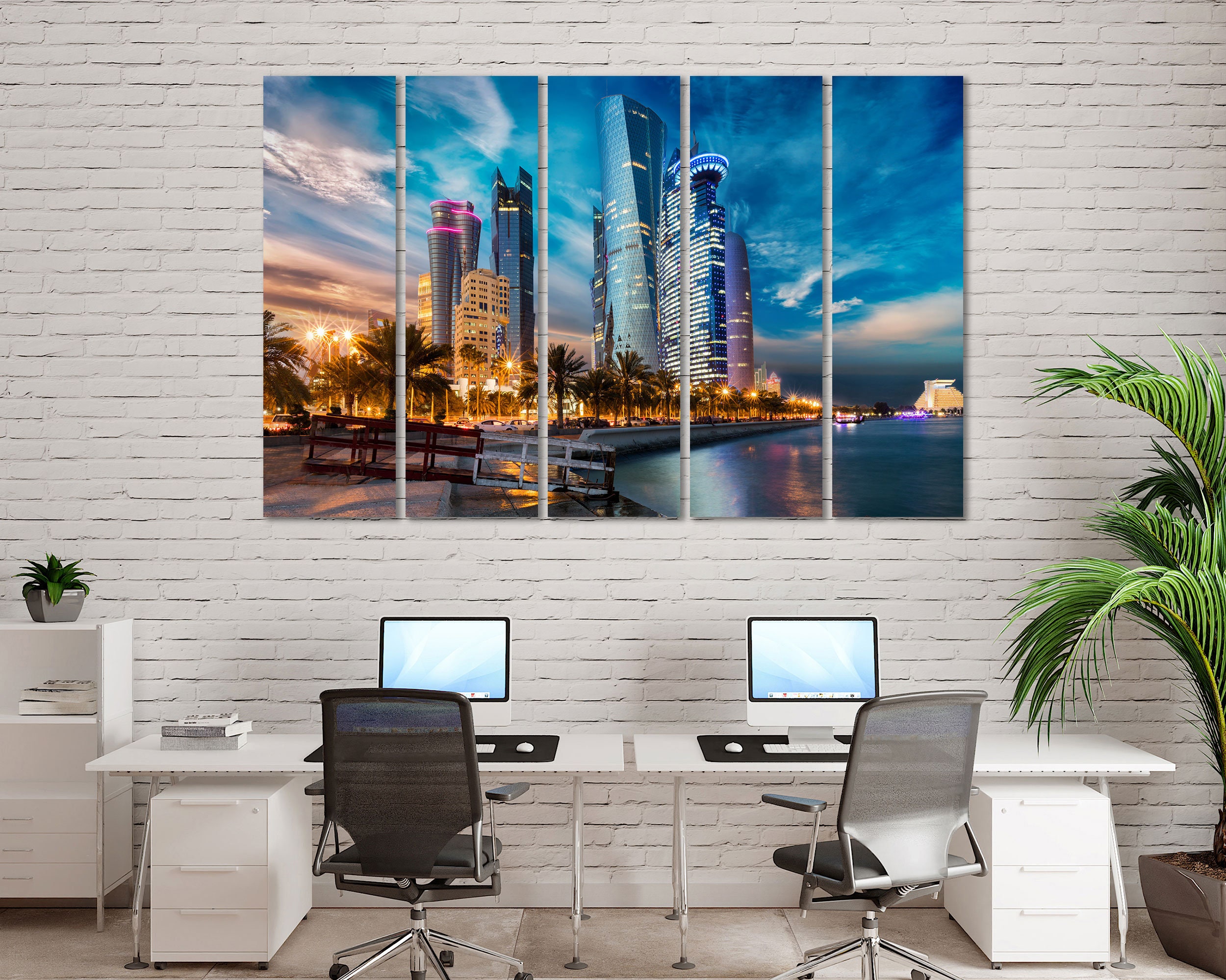 Doha City Wall Art Decor for Room Doha Awesome Painting - Etsy UK